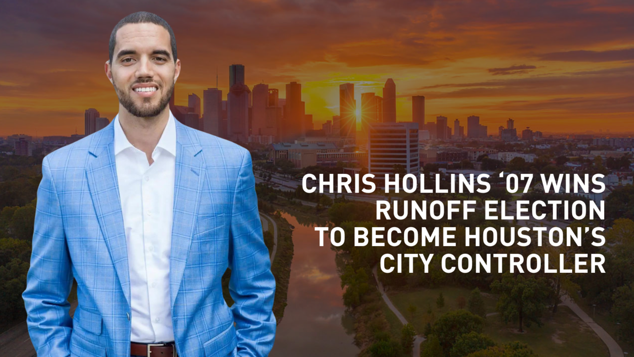 Chris Hollins '07 wins runoff election to Become Houston's City Controller