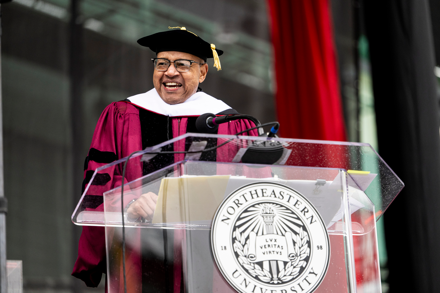 president David Thomas speaks at Northeastern’s undergraduate ...
