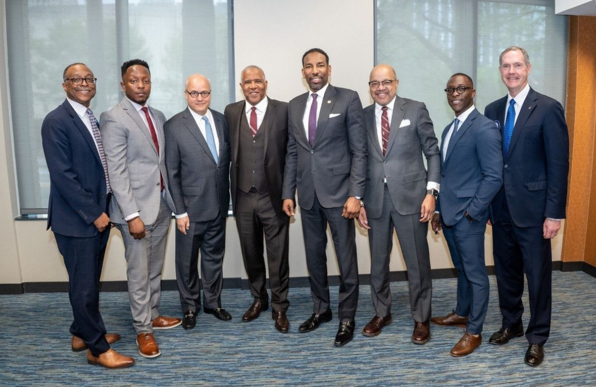 president Thomas leads conversation with Robert F. Smith at the Atlanta ...